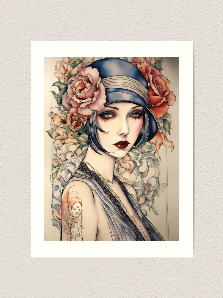 "Flapper 1920s" Art Print for Sale by Julieta Couture | Redbubble