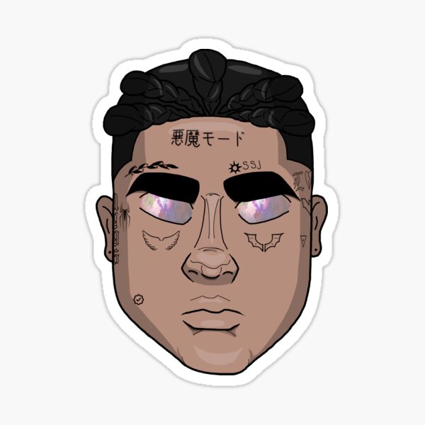 Pegatina con la obra «Duki con trenzas» de RubenGaldona | Redbubble