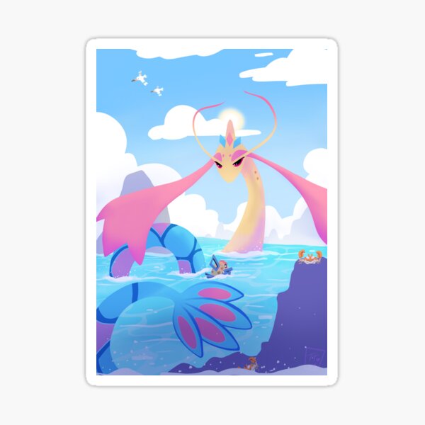 "Milotic Print" Sticker for Sale by Chaii Fox | Redbubble