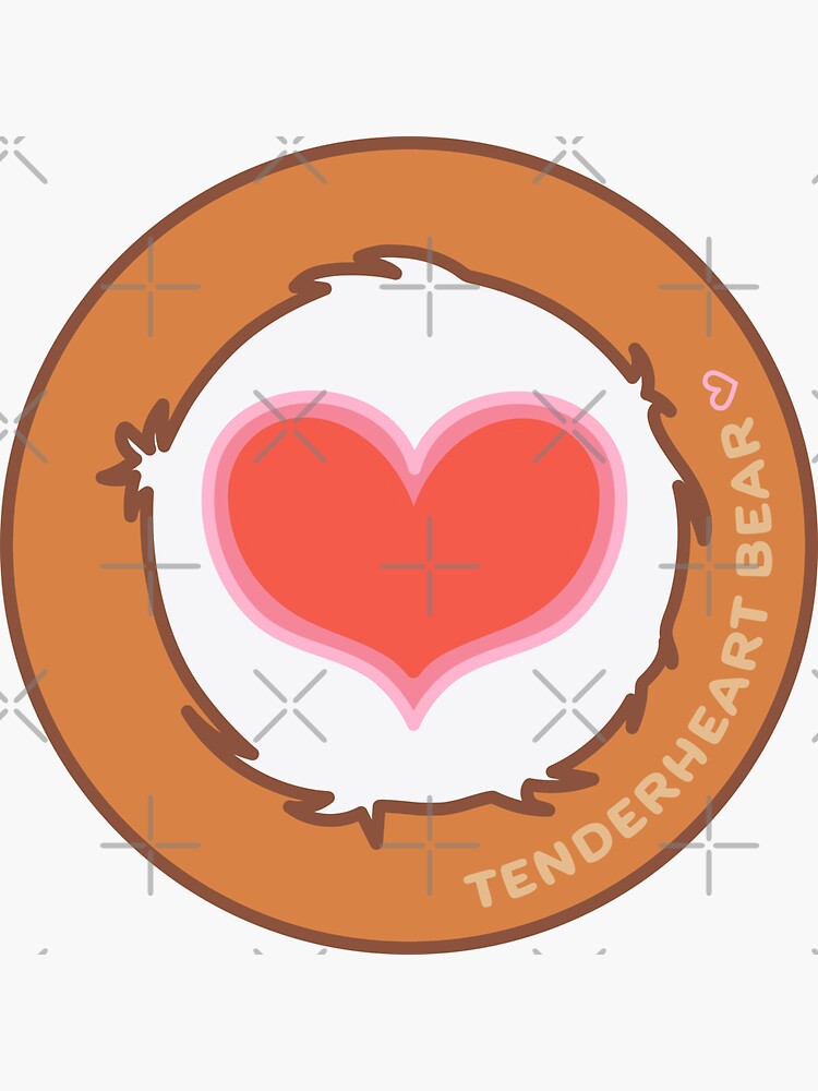 "Tenderheart Caring Bear Badge " Sticker for Sale by brittanykald ...