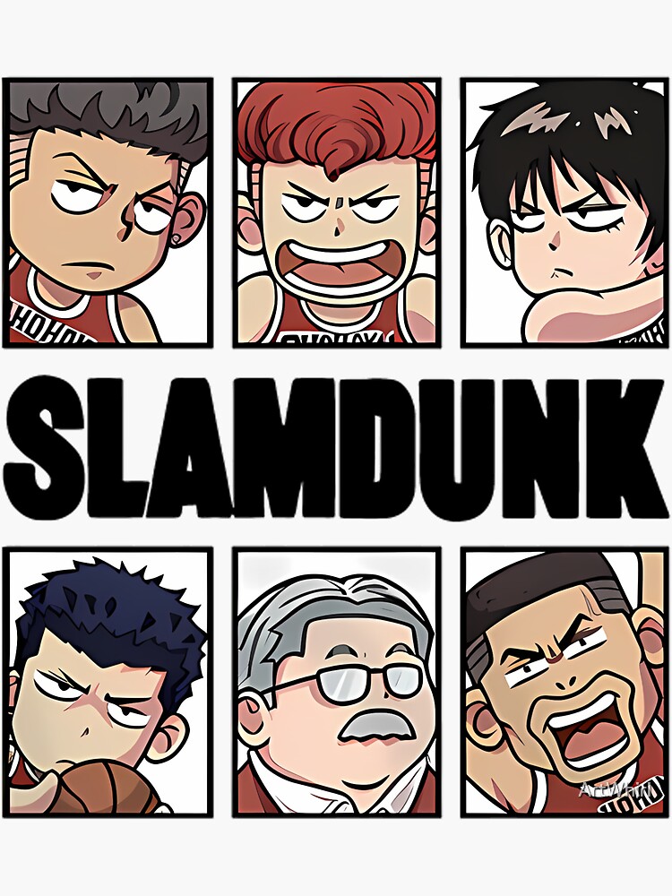 "Slam Dunk: The Animated Roster" Sticker for Sale by ArtWhirl | Redbubble