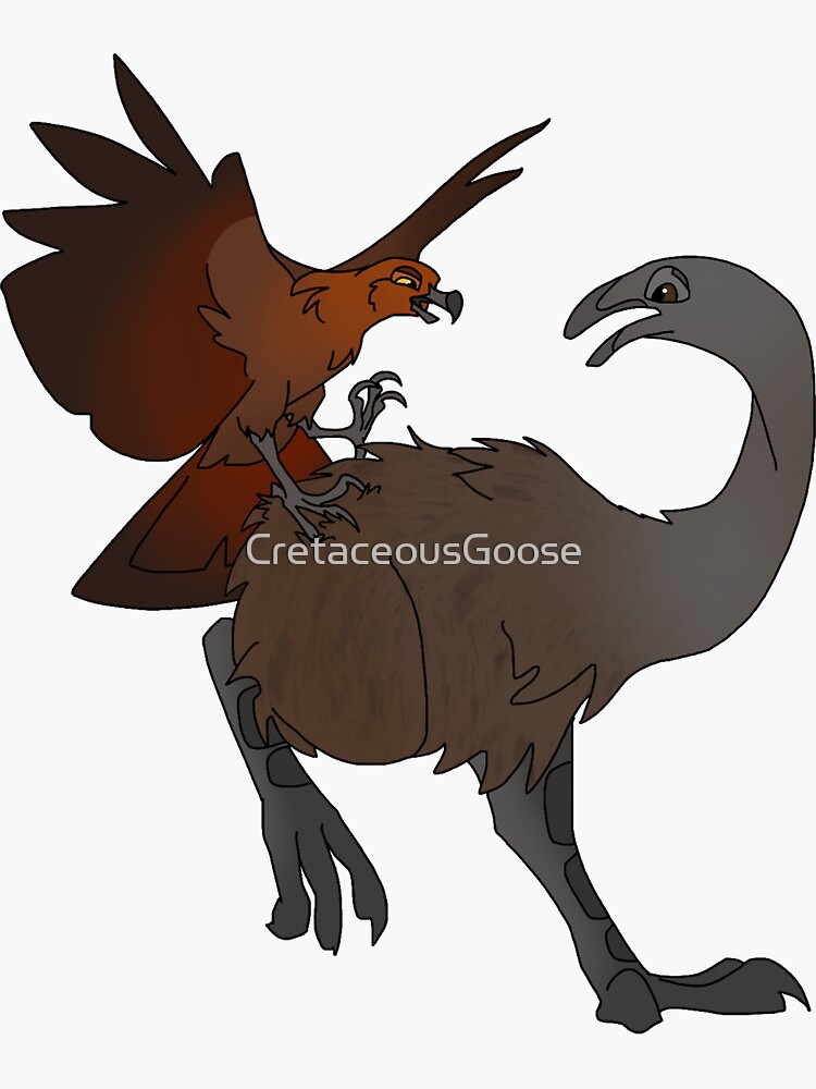 "Haast's Eagle VS Moa" Sticker for Sale by CretaceousGoose | Redbubble