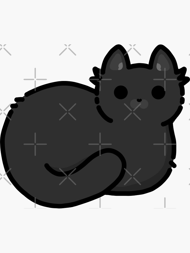 "Cute Black Cat Loaf" Sticker for Sale by Biszkompt | Redbubble