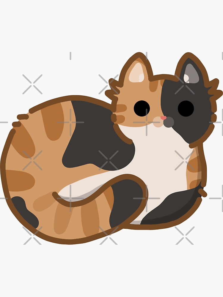 "Cute Calico Cat Loaf" Sticker for Sale by Biszkompt | Redbubble