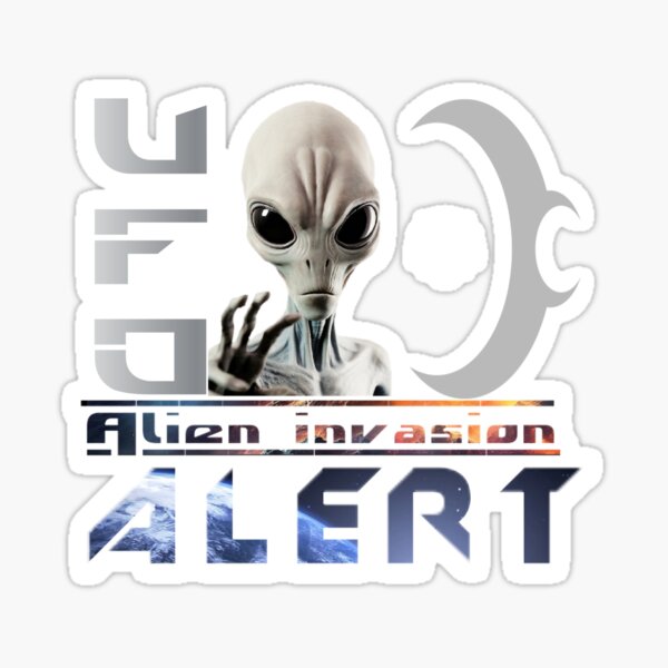 "Alien invasión " Sticker for Sale by UFO-ART | Redbubble