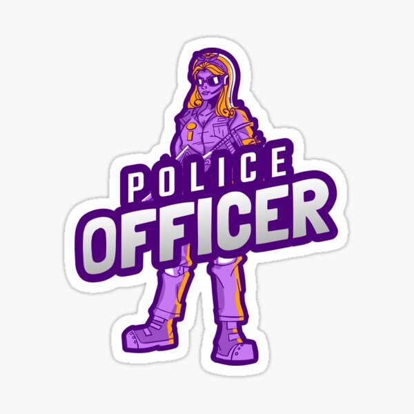 "Police Officer Design with Female Survivor holding Gun" Sticker for ...