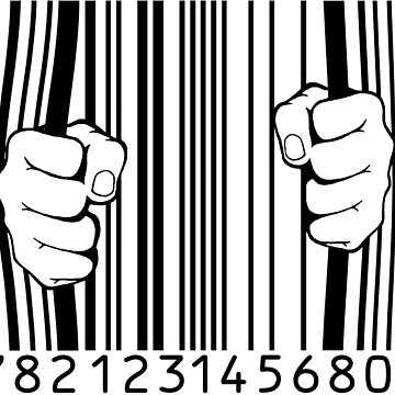 "Barcode, trapped, captured by consumerism " Sticker for Sale by ...