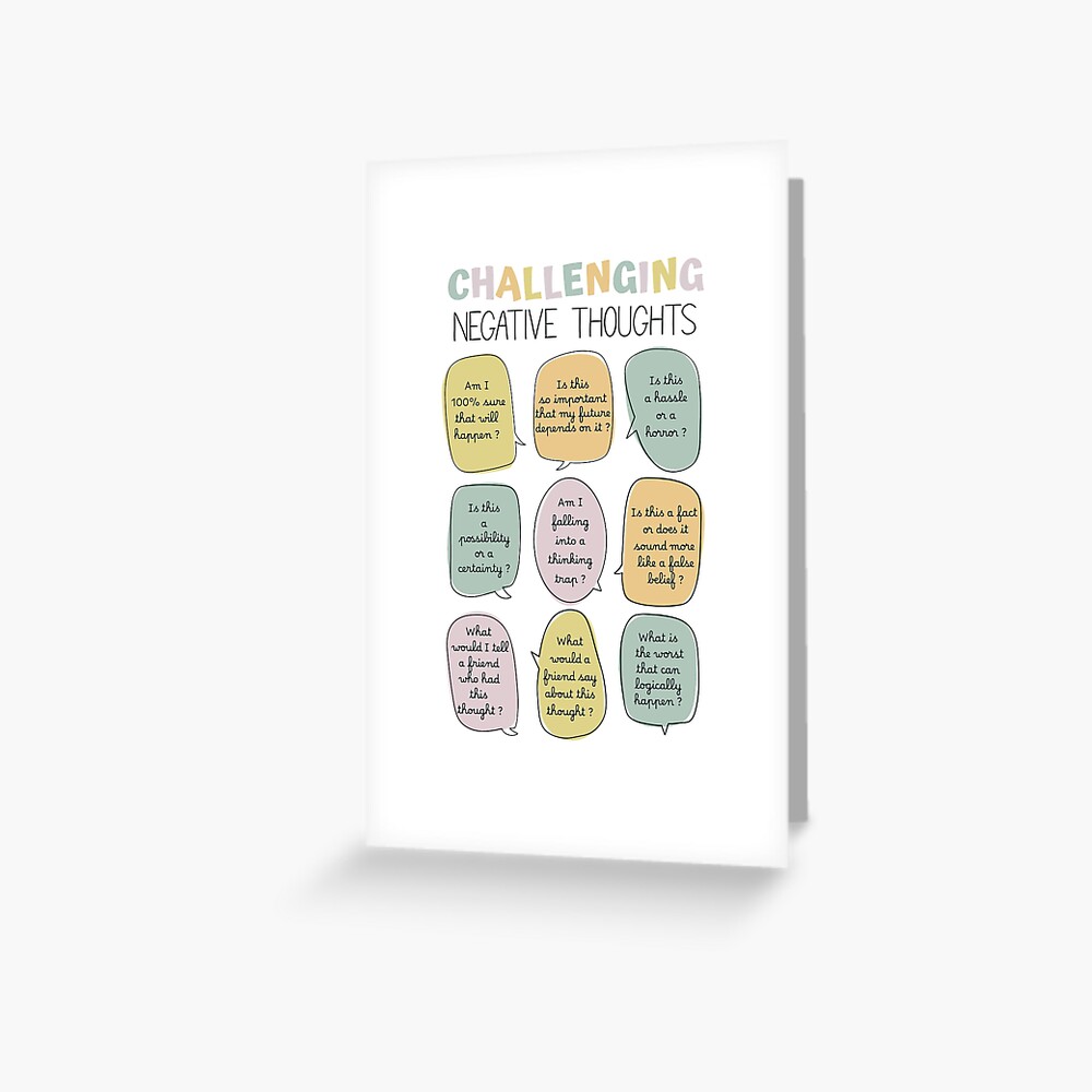 "Challenging Negative thoughts Design" Poster by ikibea1 | Redbubble