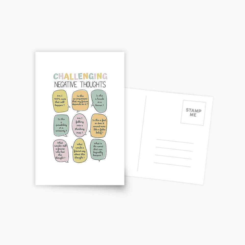 "Challenging Negative thoughts Design" Poster by ikibea1 | Redbubble
