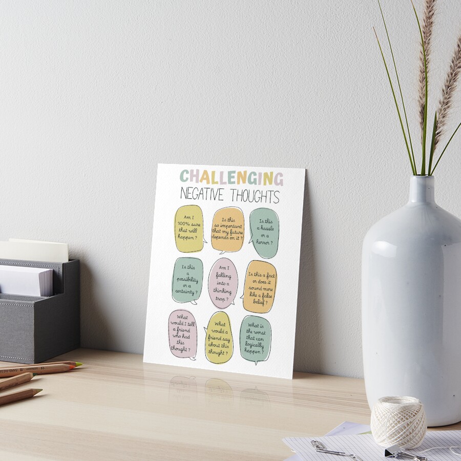 "Challenging Negative thoughts Design" Poster by ikibea1 | Redbubble