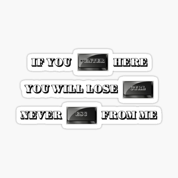 "Computer keyboard keys enter, control and escape" Sticker for Sale by ...