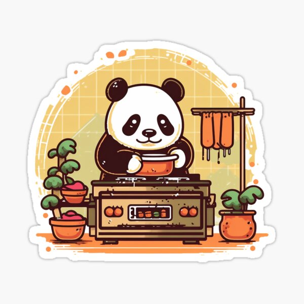 "cute chef panda bear" Sticker by javierparra | Redbubble