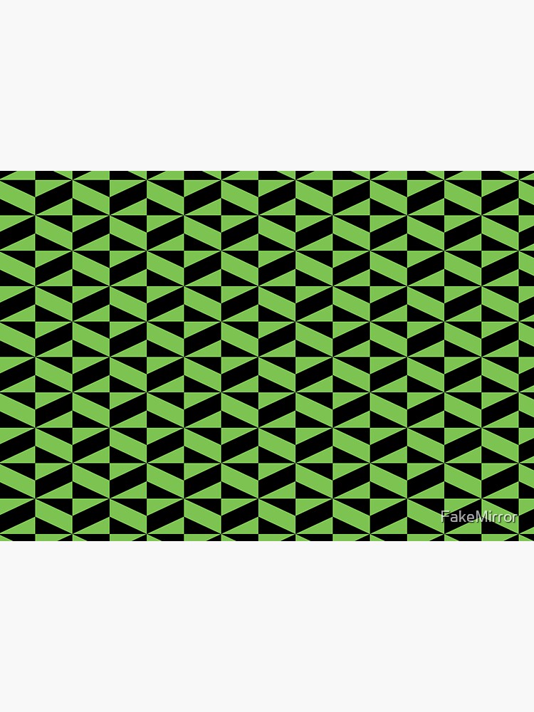 "3D Effect Geometric Pattern - Green and Black Cubes Optical Illusion ...