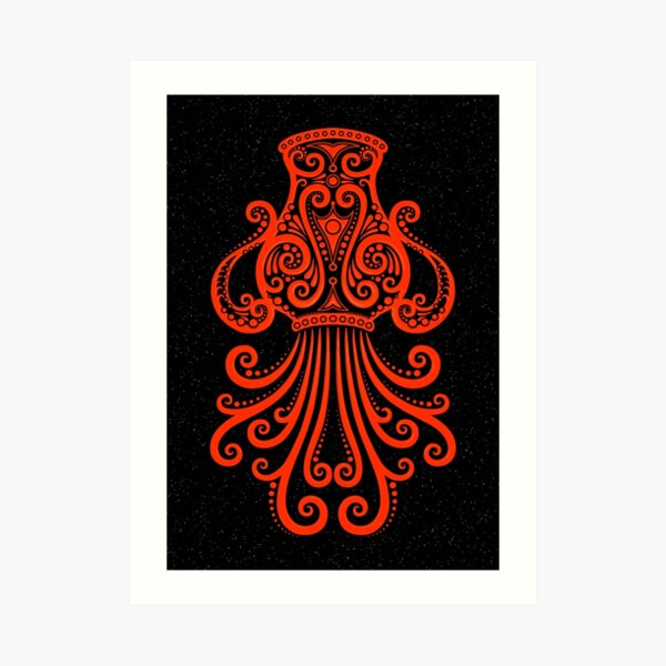 "Red Aquarius Zodiac Sign in the Stars" Art Print by JeffBartels ...