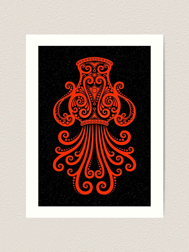 "Red Aquarius Zodiac Sign in the Stars" Art Print by JeffBartels ...