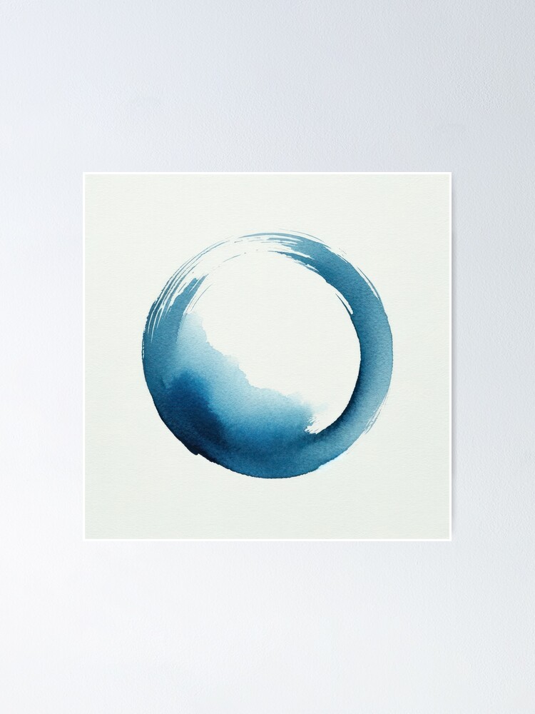 "Enso: Tranquil Blue Sweep" Poster for Sale by Vincent Leleux | Redbubble