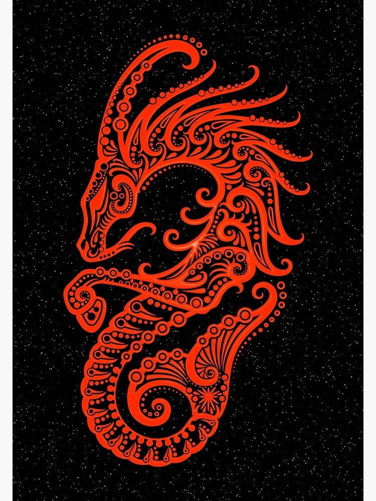 "Red Capricorn Zodiac Sign in the Stars" Art Print for Sale by ...