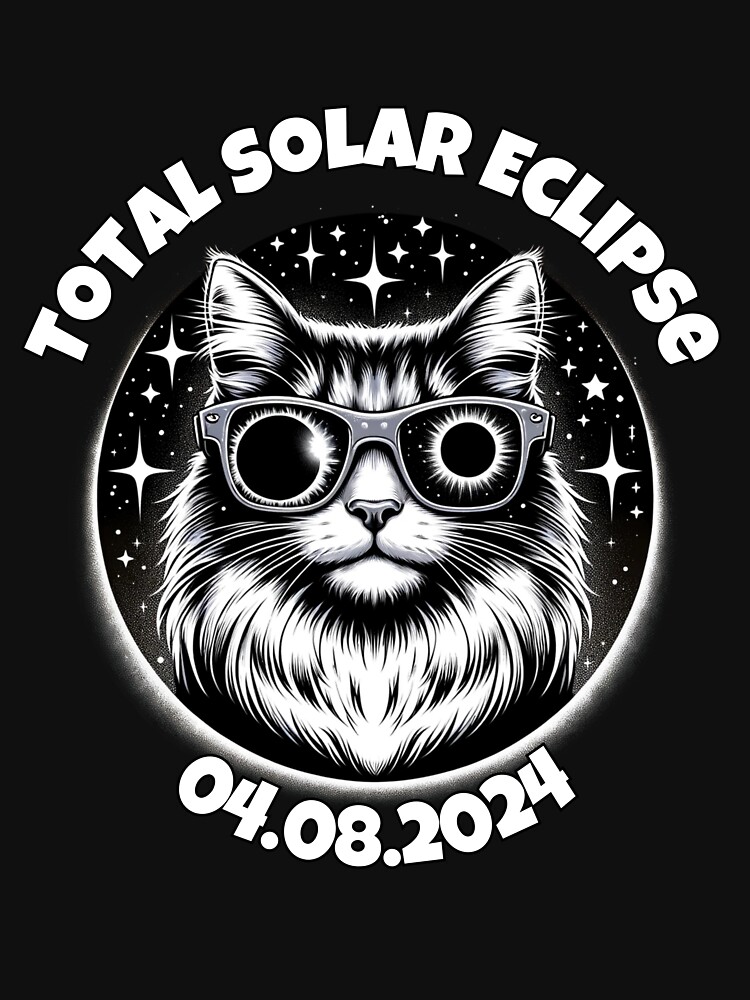 Total Solar Eclipse Cat Wearing Solar Eclipse Glasses USA April 8 2024 Hoodie sold by Cloud ...