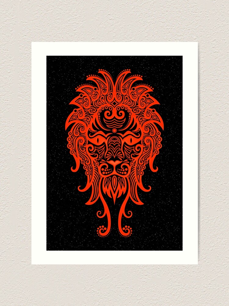"Red Leo Zodiac Sign in the Stars" Art Print by JeffBartels | Redbubble