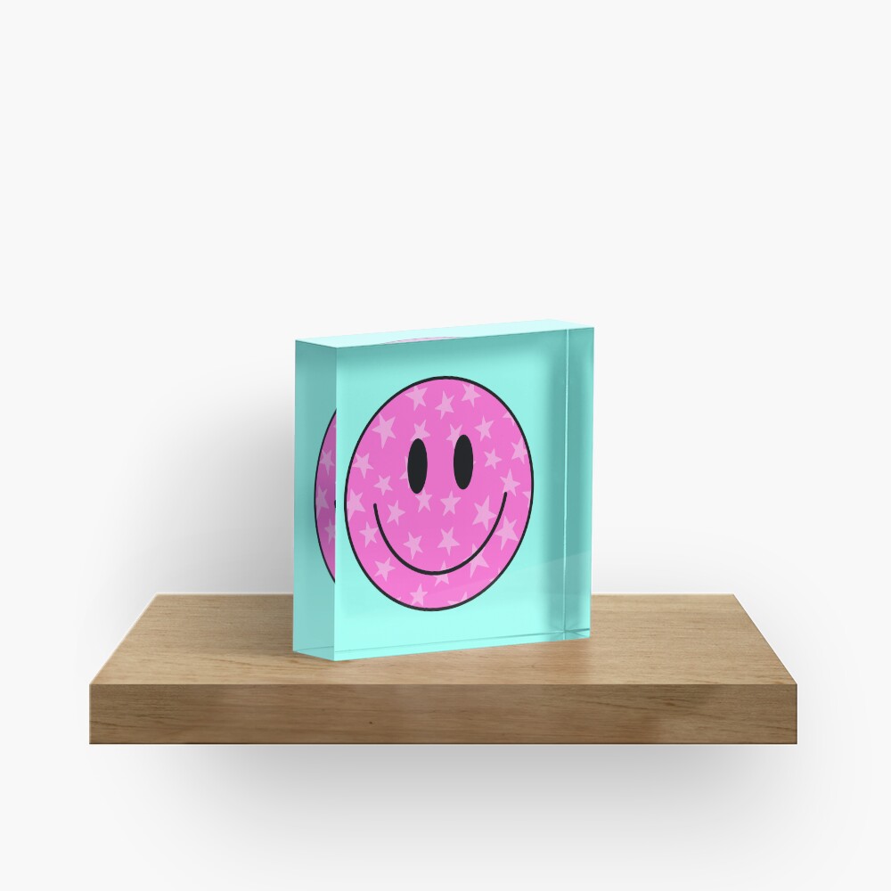"Pink Star Smiley Face" Sticker for Sale by mrheavner | Redbubble