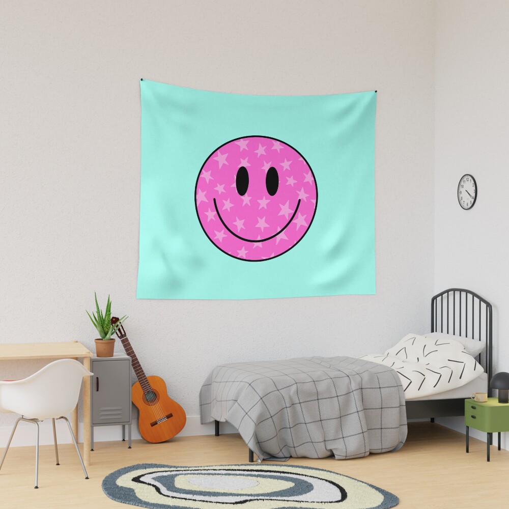 "Pink Star Smiley Face" Sticker for Sale by mrheavner | Redbubble