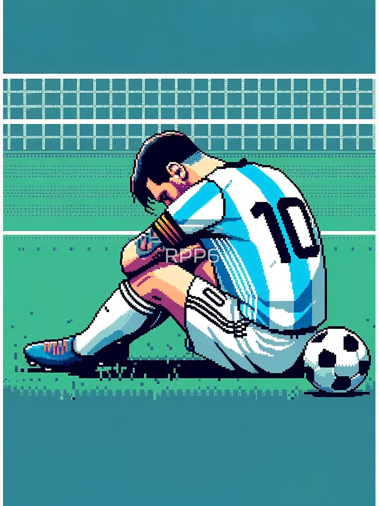 "Sad Messi is Emo (Retro 8bit Soccer T-shirt)" Sticker for Sale by RPP6 ...