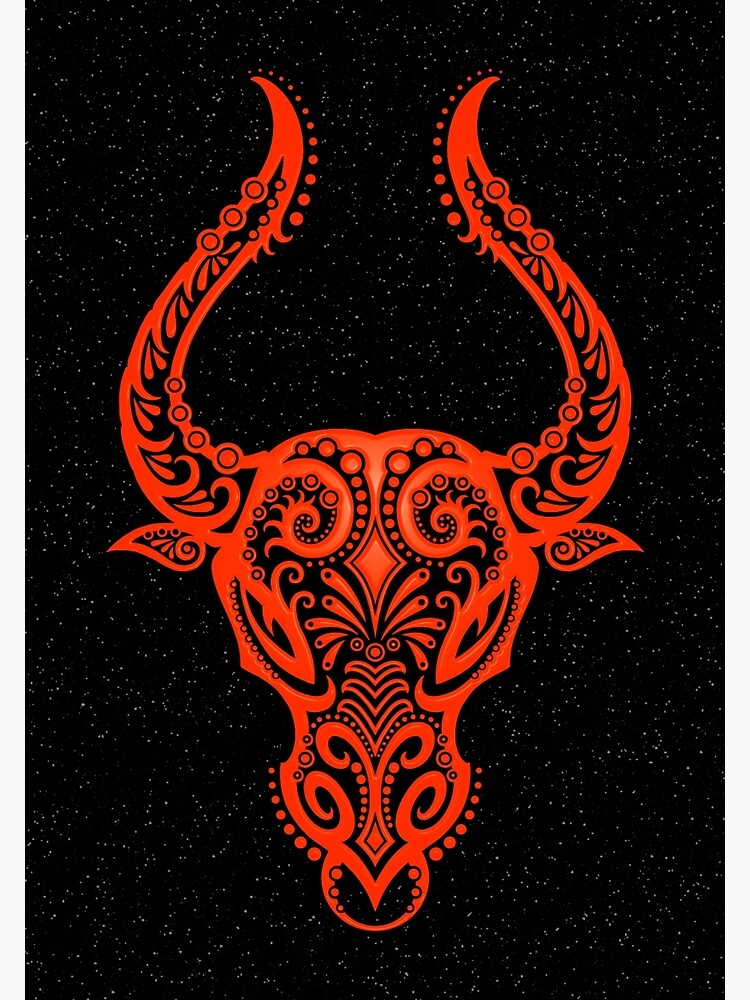 "Red Taurus Zodiac Sign in the Stars" Art Print for Sale by JeffBartels ...