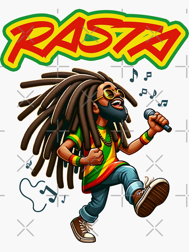 "Rasta Reggae Singer" Sticker by YANNISQ49 | Redbubble