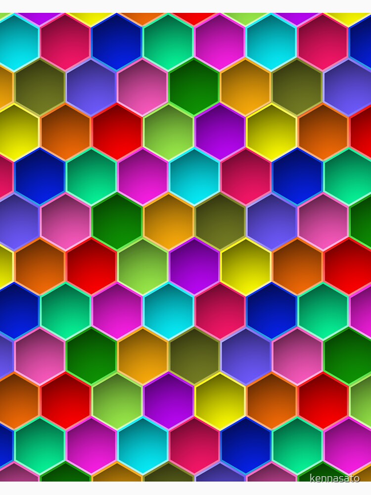 "Multi-colored Hexagon Pattern" Essential T-Shirt for Sale by kennasato ...