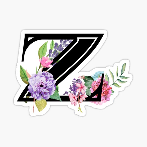 "Watercolor Floral Letter Z" Sticker by Grafixmom | Redbubble