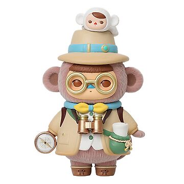 "popmart pucky monkey archeologist baby" Sticker for Sale by seraphina ...