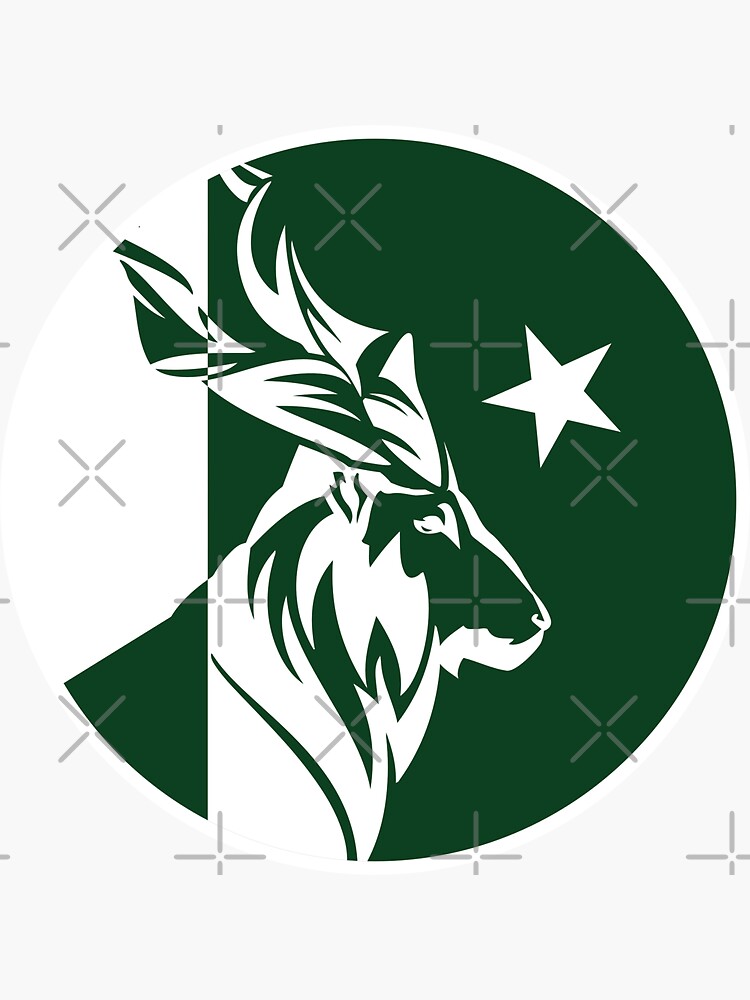 "Pakistan Markhor Pakistani National Animal Flag" Sticker for Sale by ...