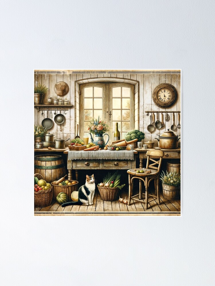 "Rustic Farmhouse Kitchen Art" Poster for Sale by ArtfulMiller | Redbubble