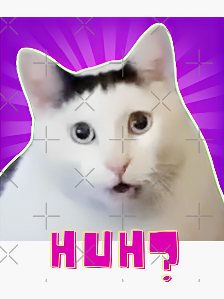 "Huh? Cat Meme " Sticker for Sale by ThatMemeDude | Redbubble