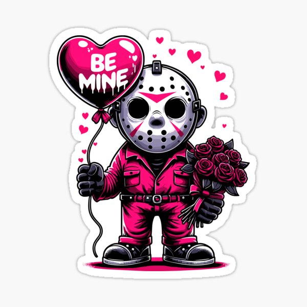 "Be Mine Valentine - Horror Valentine Killer" Sticker for Sale by SFIPS ...