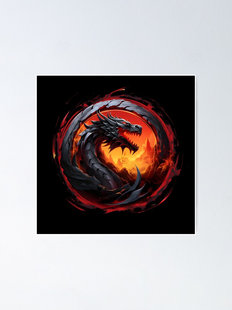 "Eclipse Inferno Dragon Artwork" Poster for Sale by inkArtistryfine ...