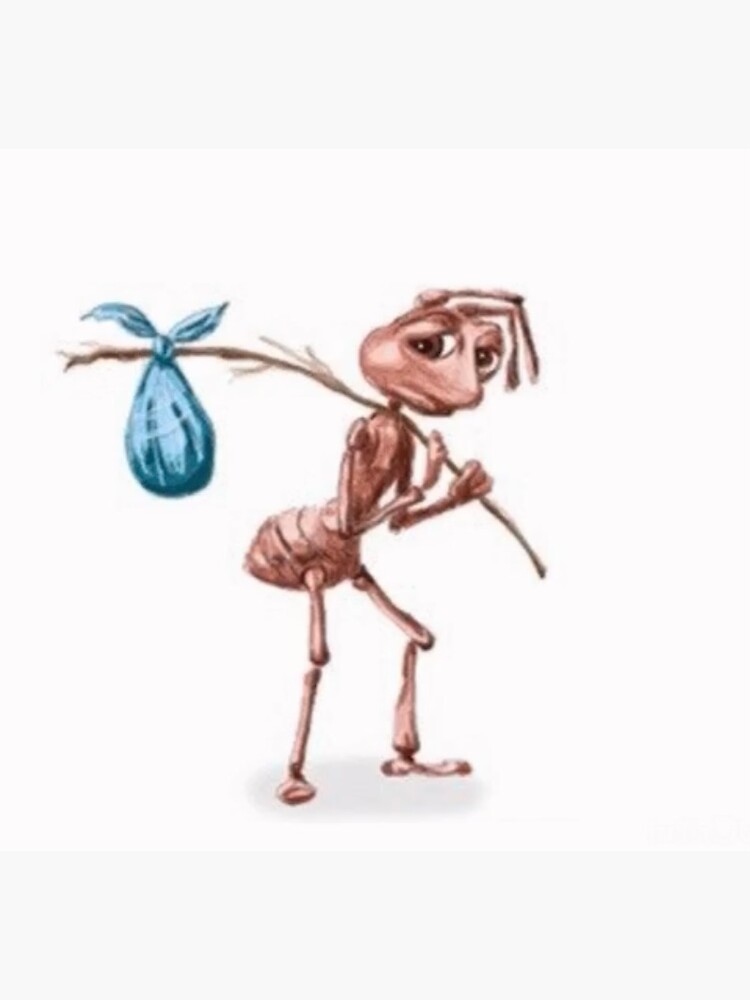 "Ant With Stick Funny Shirt, Hat, Bag, Meme, Hilarious, cute cartoon ...