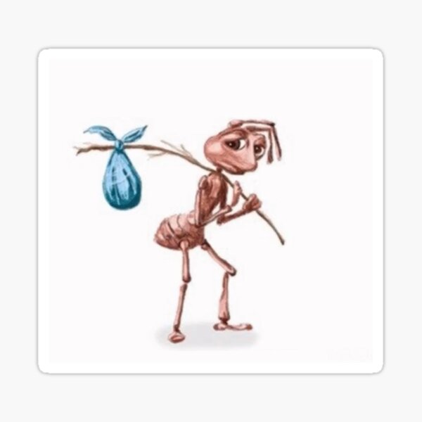 "Ant With Stick Funny Shirt, Hat, Bag, Meme, Hilarious, cute cartoon ...