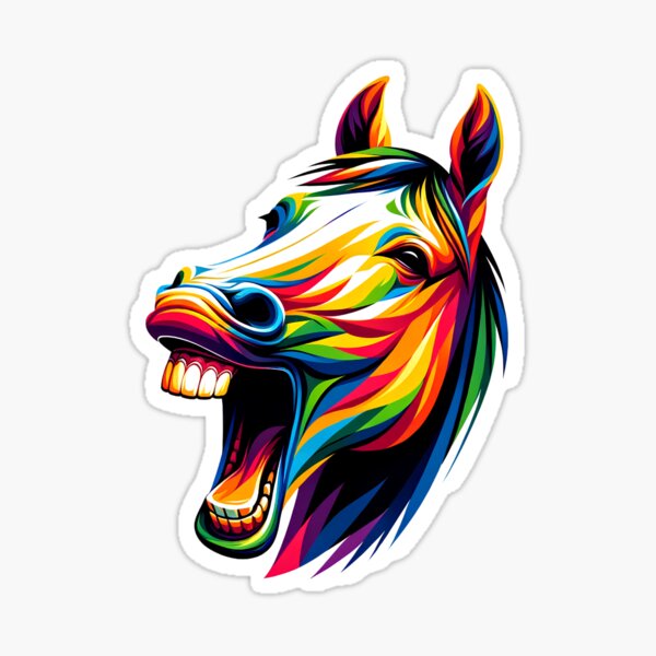 "Happy Horse Face Colorful" Sticker for Sale by LoviDesign | Redbubble