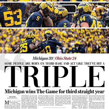 "The Michigan Daily Front Cover 11/29/23 (Michigan vs. OSU)" Poster for ...