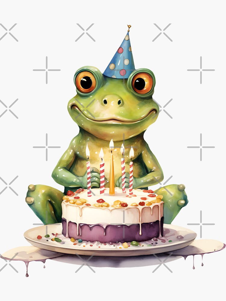 "Happy Birthday Funny frog" Sticker for Sale by AngelinaBezm | Redbubble