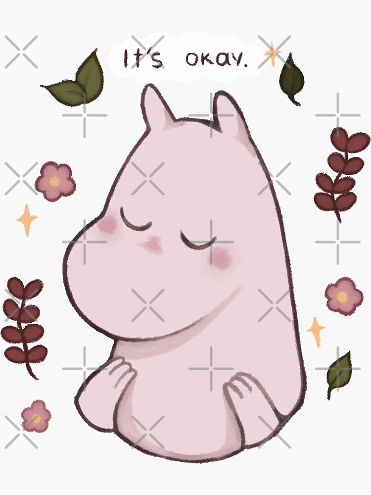 "Peaceful and calm Moomin." Sticker by KohiBee | Redbubble
