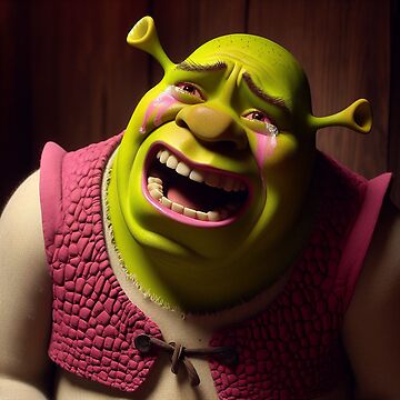 "Funny Crying Shrek Print " Sticker for Sale by 517-designs | Redbubble