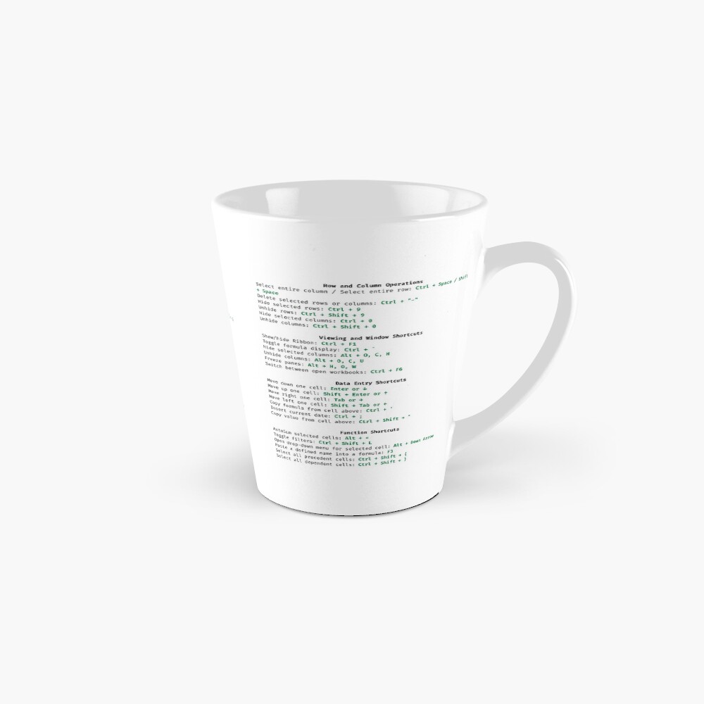 "EXCEL Cheat Sheet 80+ Shortcuts" Sticker for Sale by Le Cafe Code ...