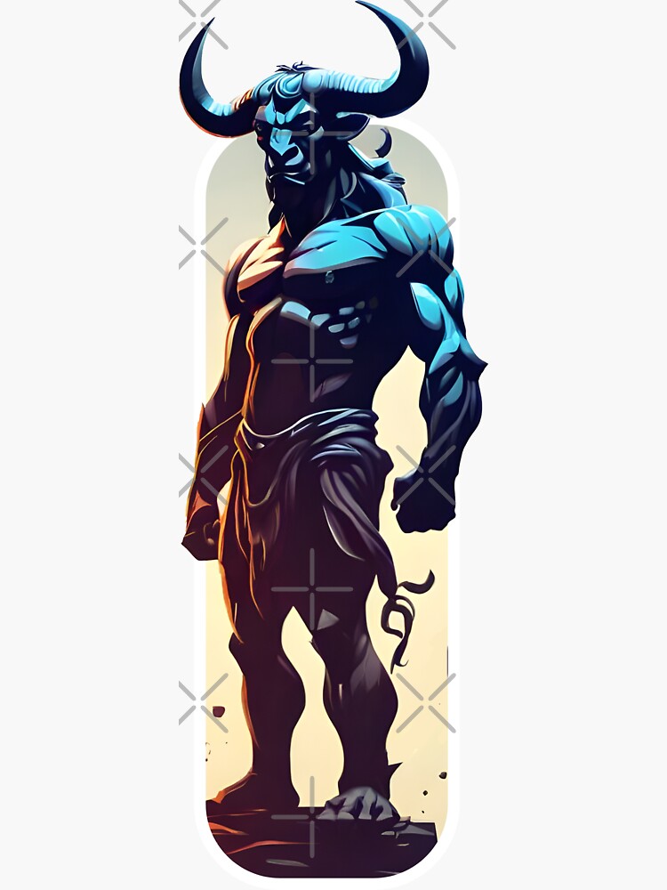 "Mighty Minotaur Fitness: Vector Muscle Mastery" Sticker for Sale by ...