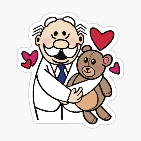 "Dr. Simi y su osito" Sticker for Sale by kikimuncherr | Redbubble