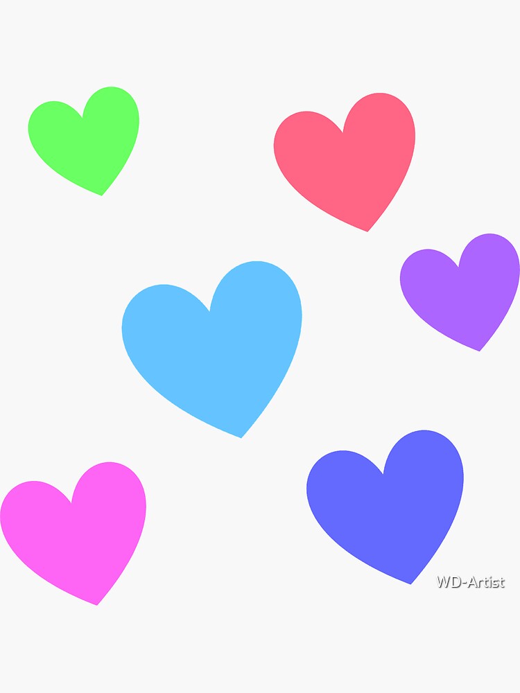 "Colorful Hearts" Sticker for Sale by WD-Artist | Redbubble