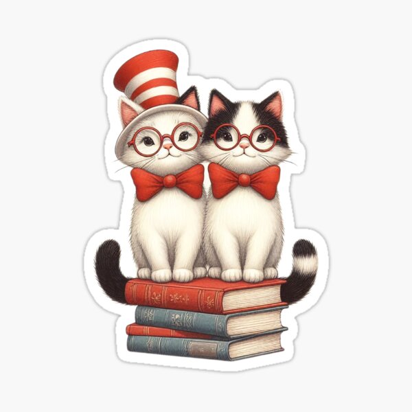 "Cute twin cats 4" Sticker for Sale by slamnoah | Redbubble