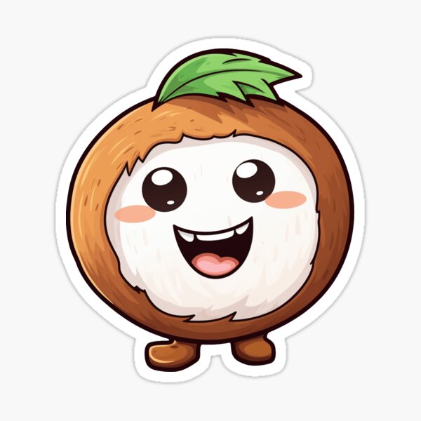 "Coconut Cute Cartoon style" Sticker for Sale by MuteluArtwork | Redbubble