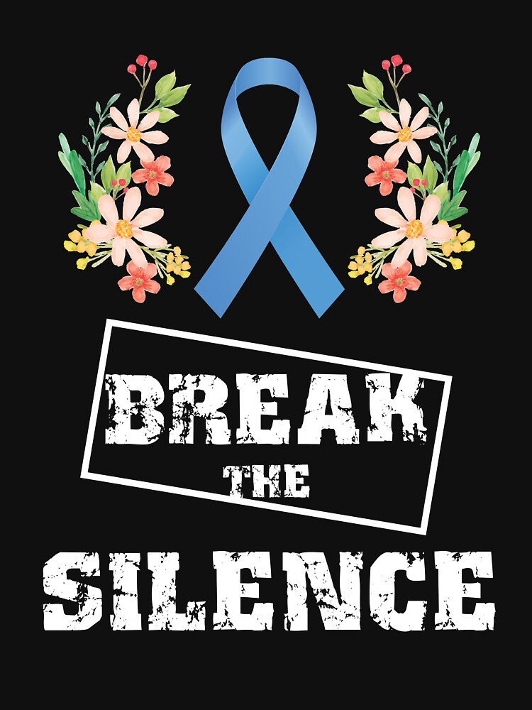 "Break the Silence Abuse Awareness Blue Ribbon" T-shirt for Sale by ...